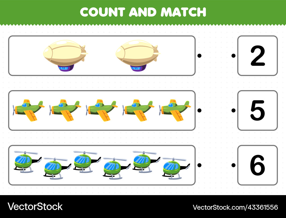 Education game for children count and match Vector Image