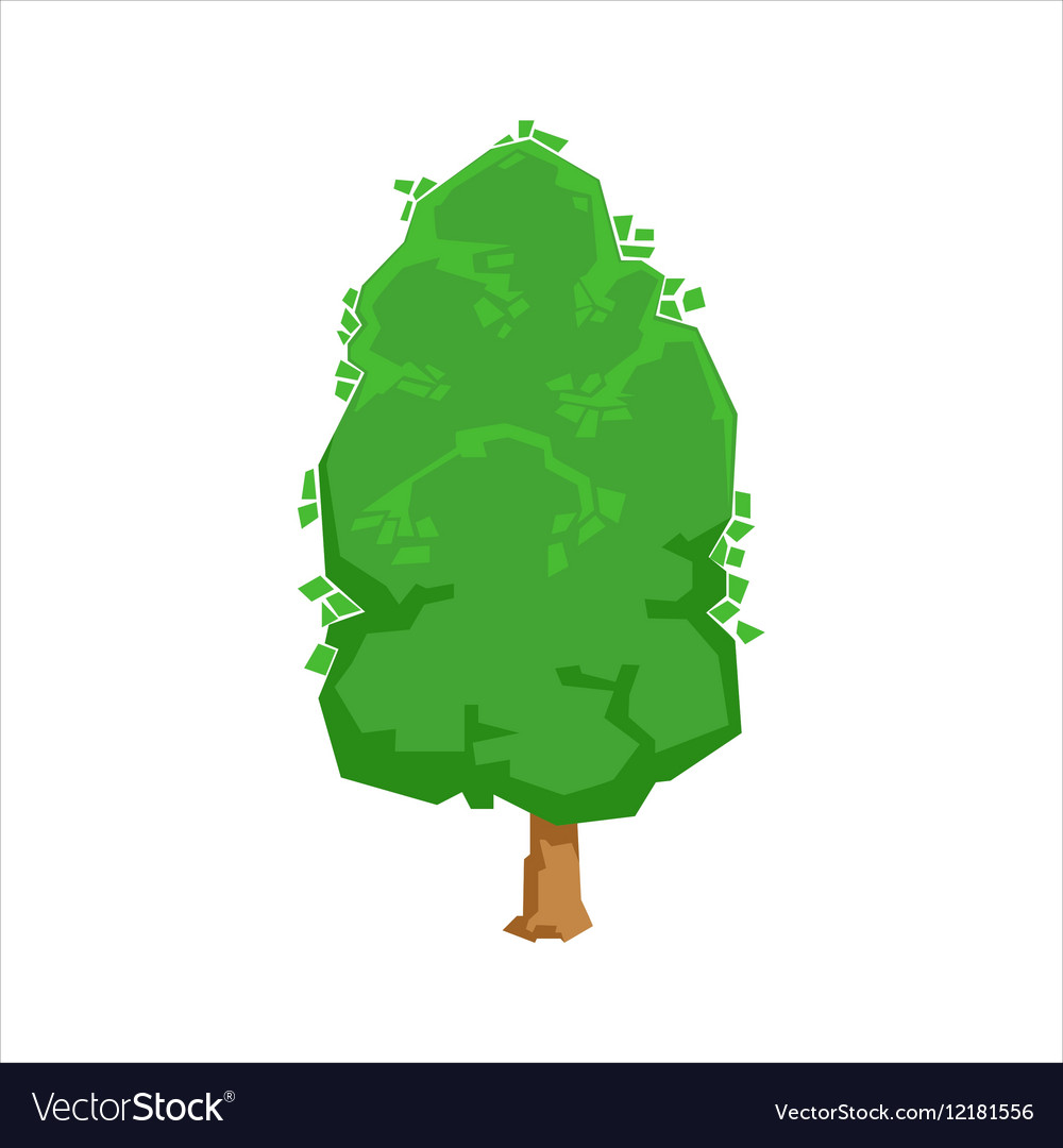 Green Oak Tree Woods Natural Landscape Design Vector Image
