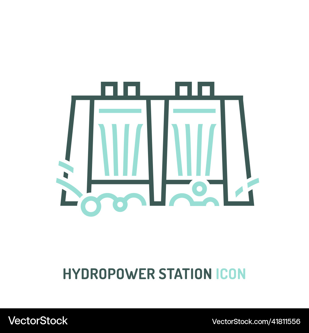 Hydro energy station icon renewable energy source Vector Image