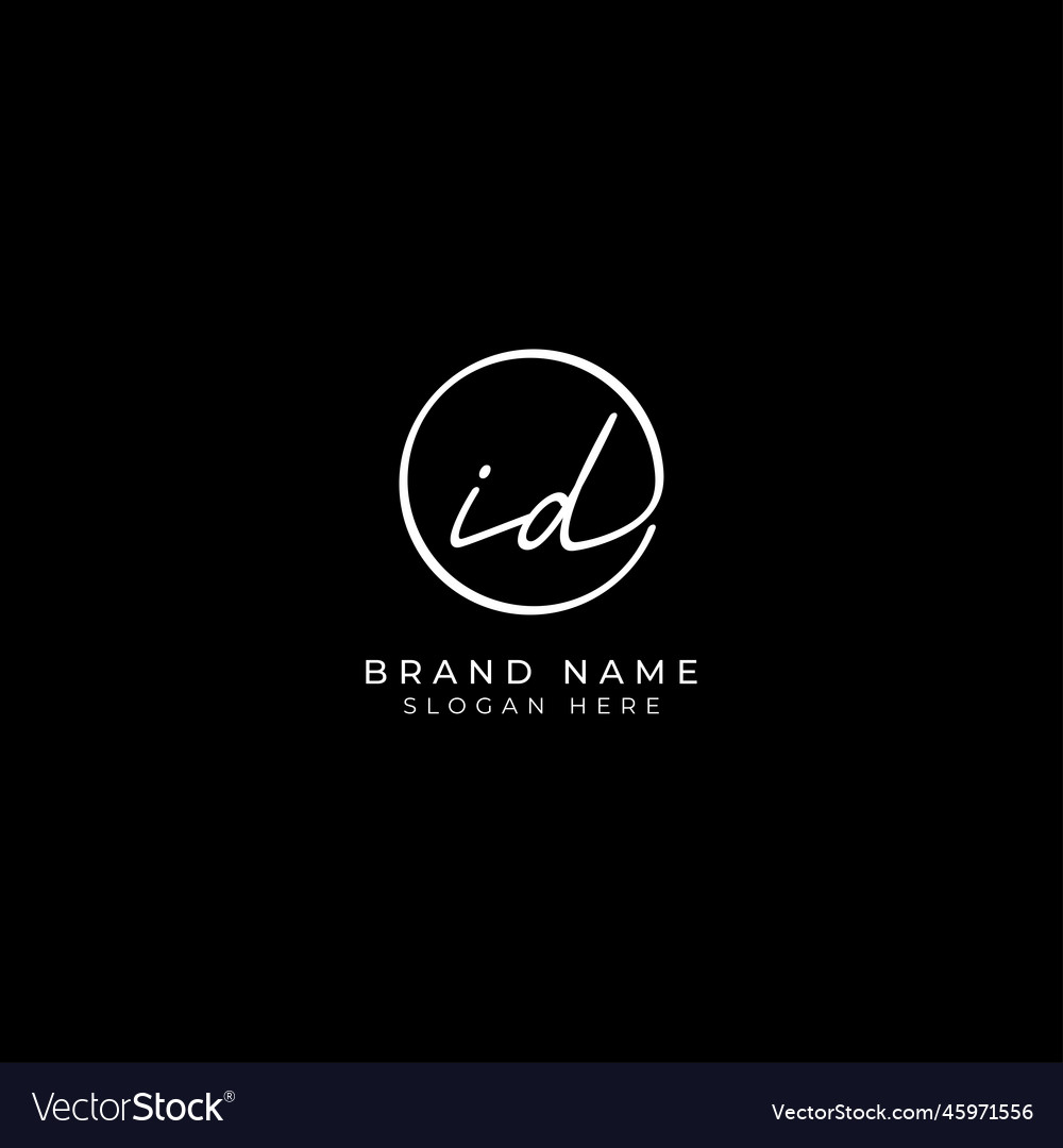 I d id initial letter handwritten signature logo Vector Image