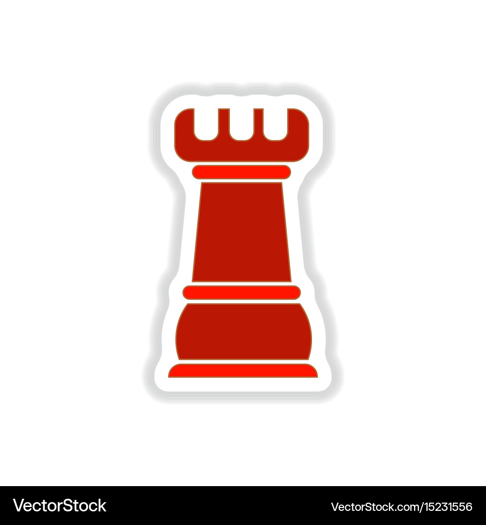In paper sticker style chess Royalty Free Vector Image