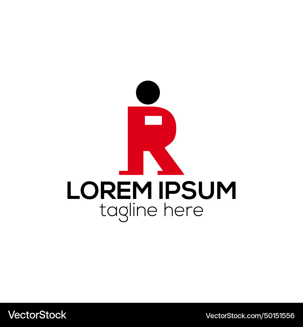 Initial letter r camera logo or film Royalty Free Vector