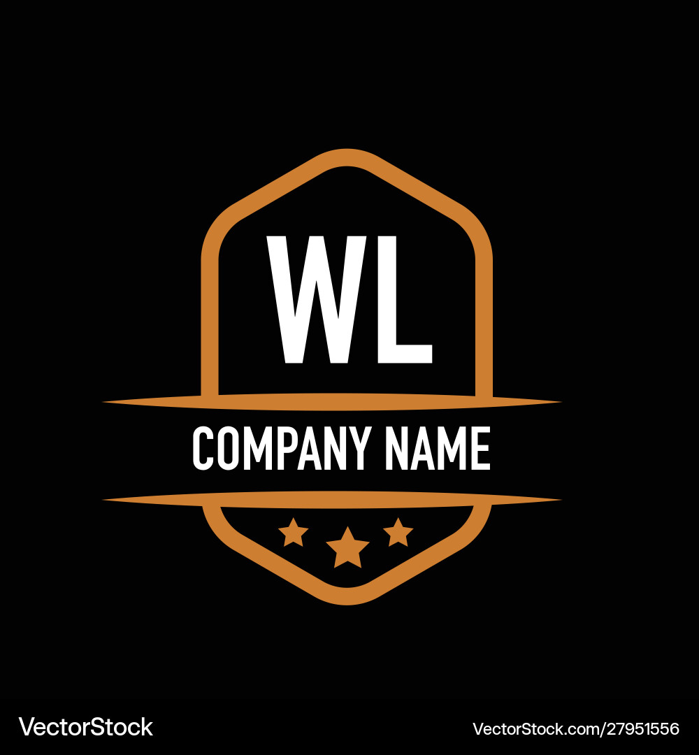 Initial letter wl vintage logo concept graphic Vector Image