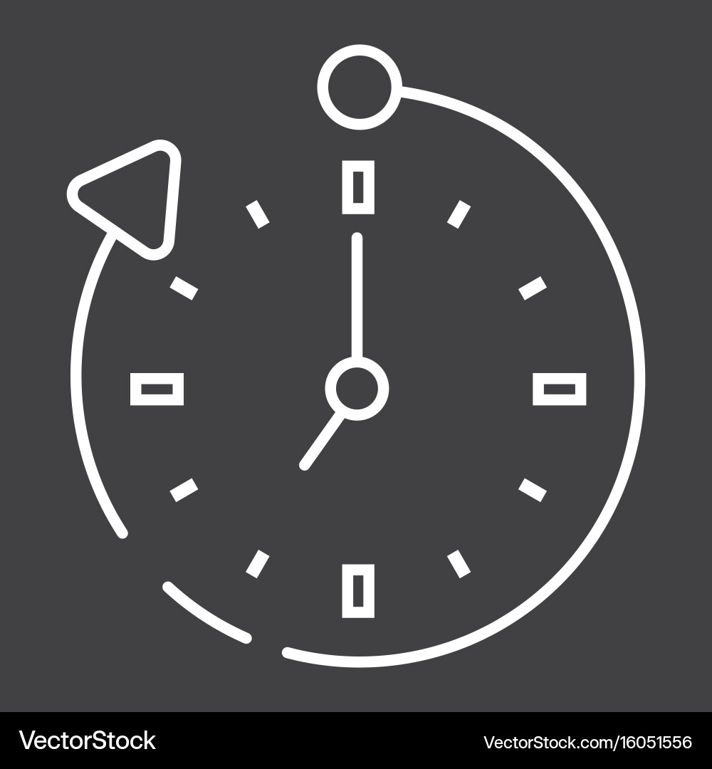 Overtime line icon business and clock Royalty Free Vector