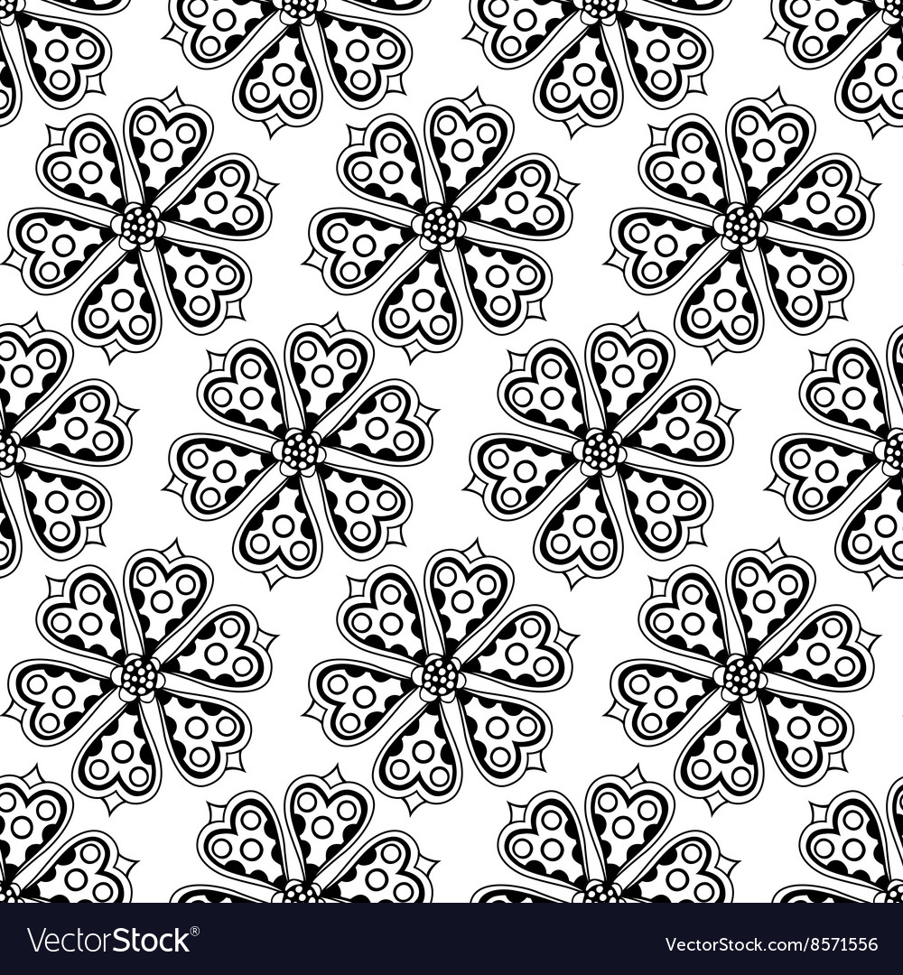 Pattern with abstract flowers Royalty Free Vector Image
