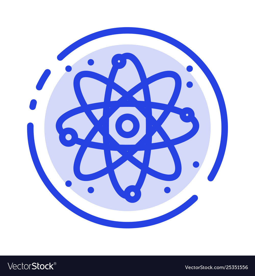 Physics react science blue dotted line icon Vector Image