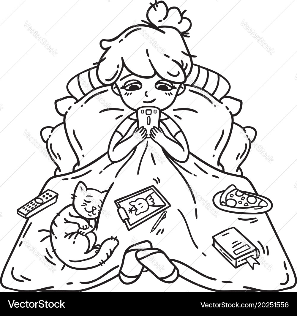 Rest and relaxation girl Royalty Free Vector Image