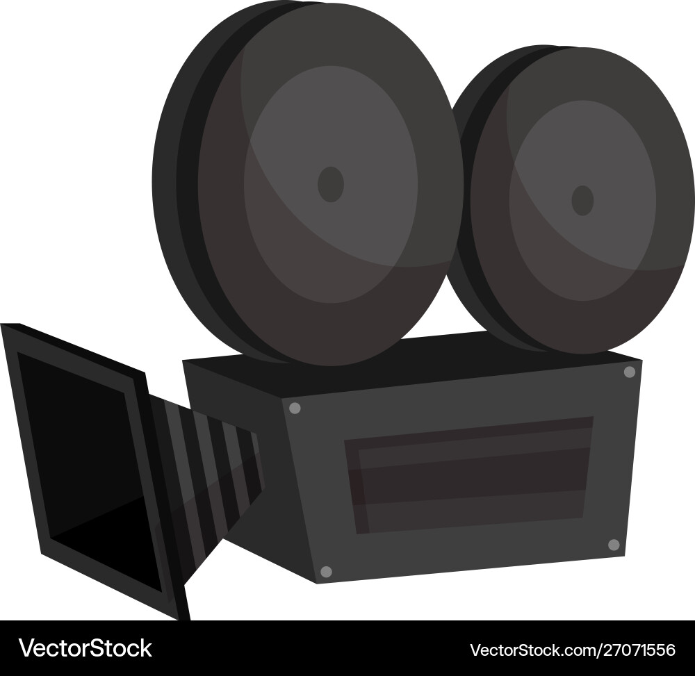 Retro movie camera on a white Royalty Free Vector Image