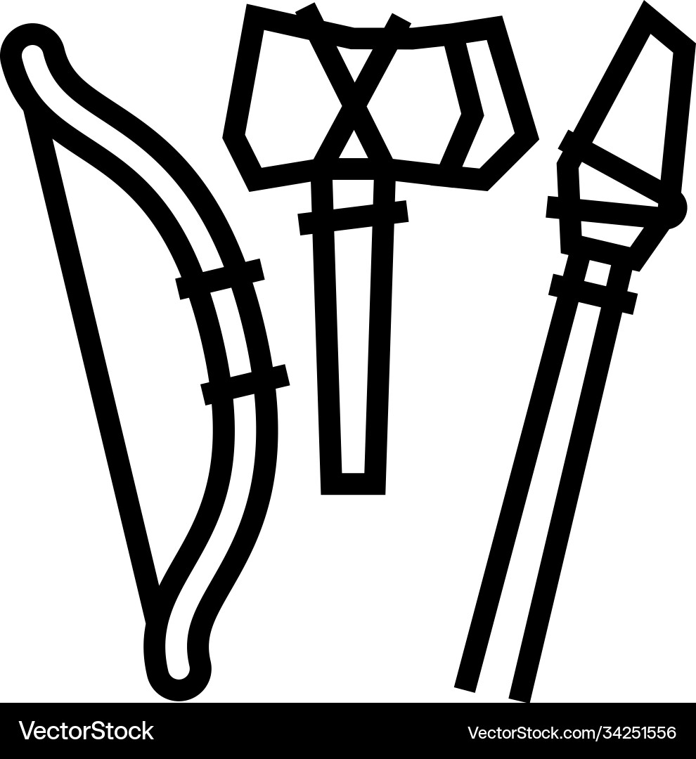 Rock painting line icon Royalty Free Vector Image