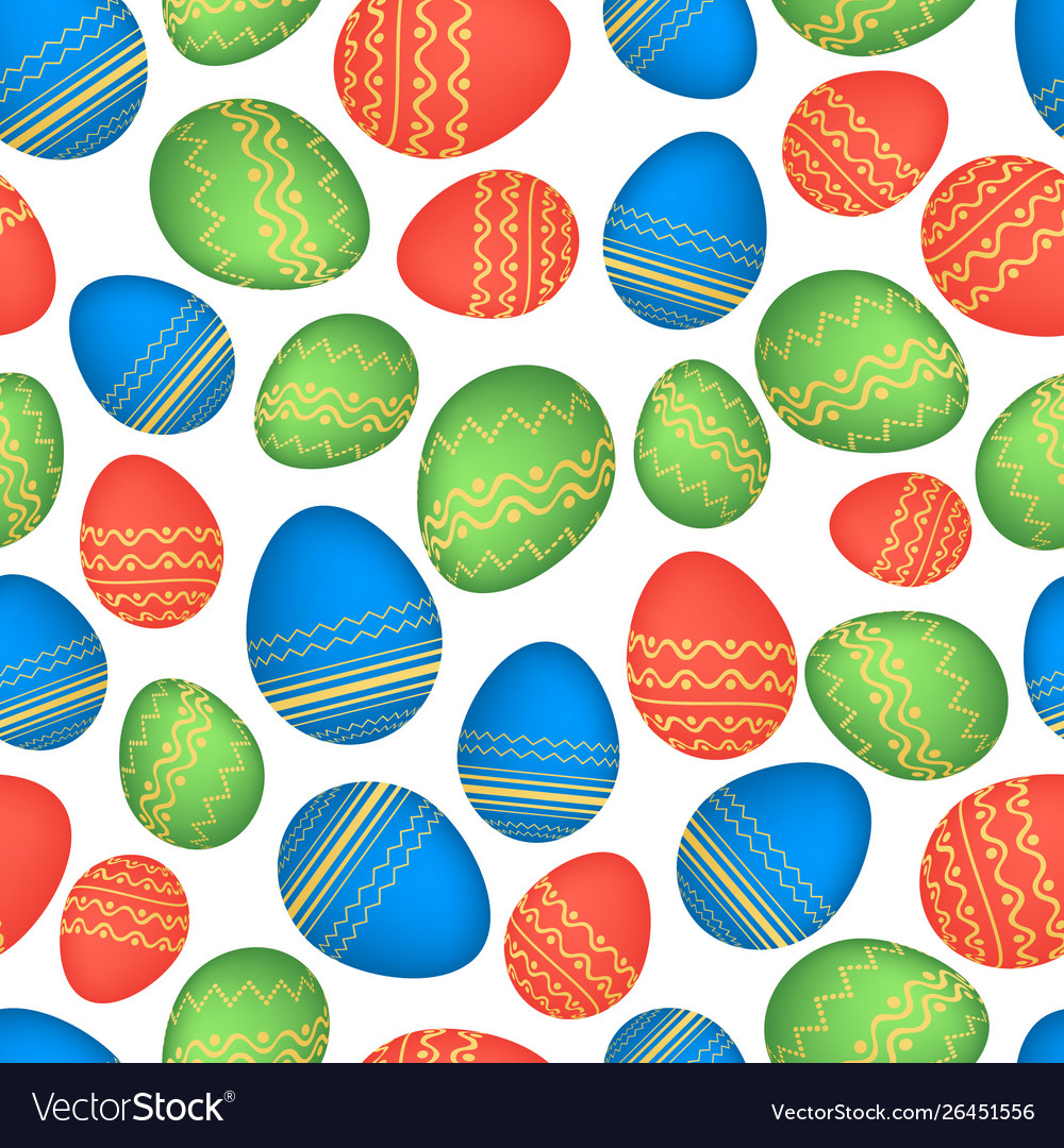 Seamless pattern with colorful easter eggs Vector Image