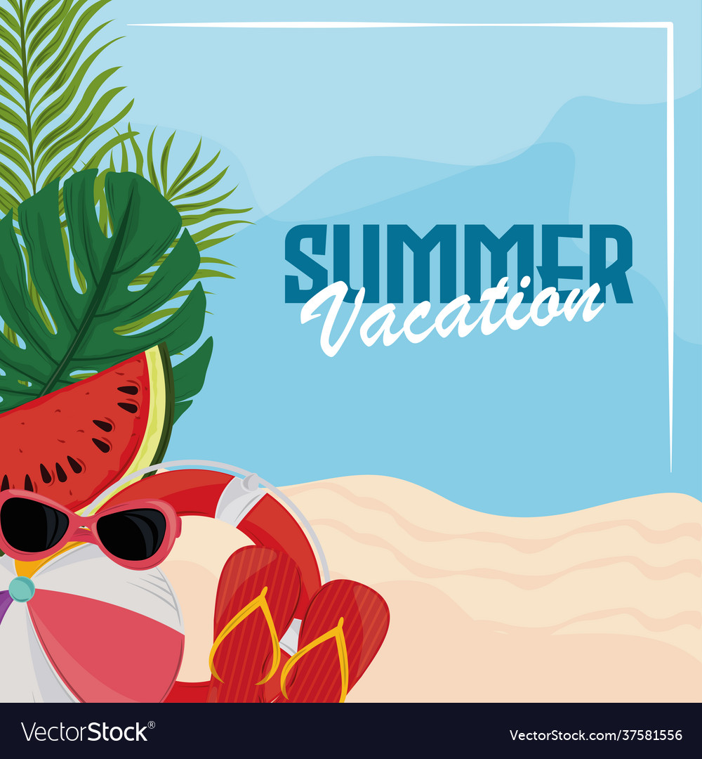 Summer vacation beach Royalty Free Vector Image