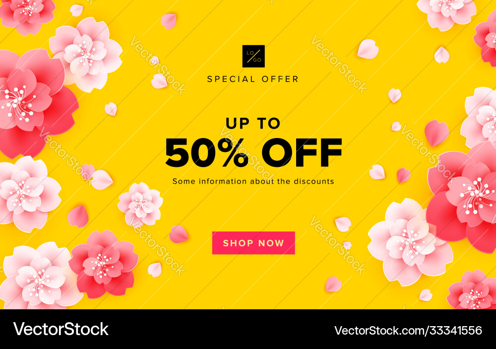 Yellow background design for discounts - big Vector Image