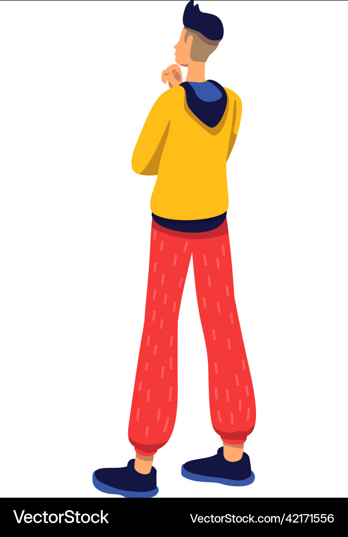 Young stylish man being deep in thoughts semi Vector Image