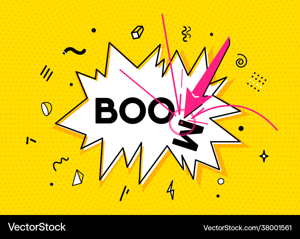 Boom background surprise burst with font Vector Image