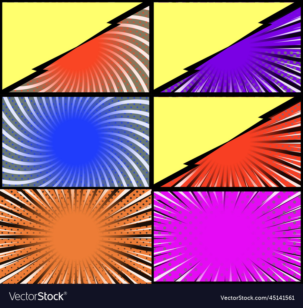 Comic book colorful frames background Royalty Free Vector