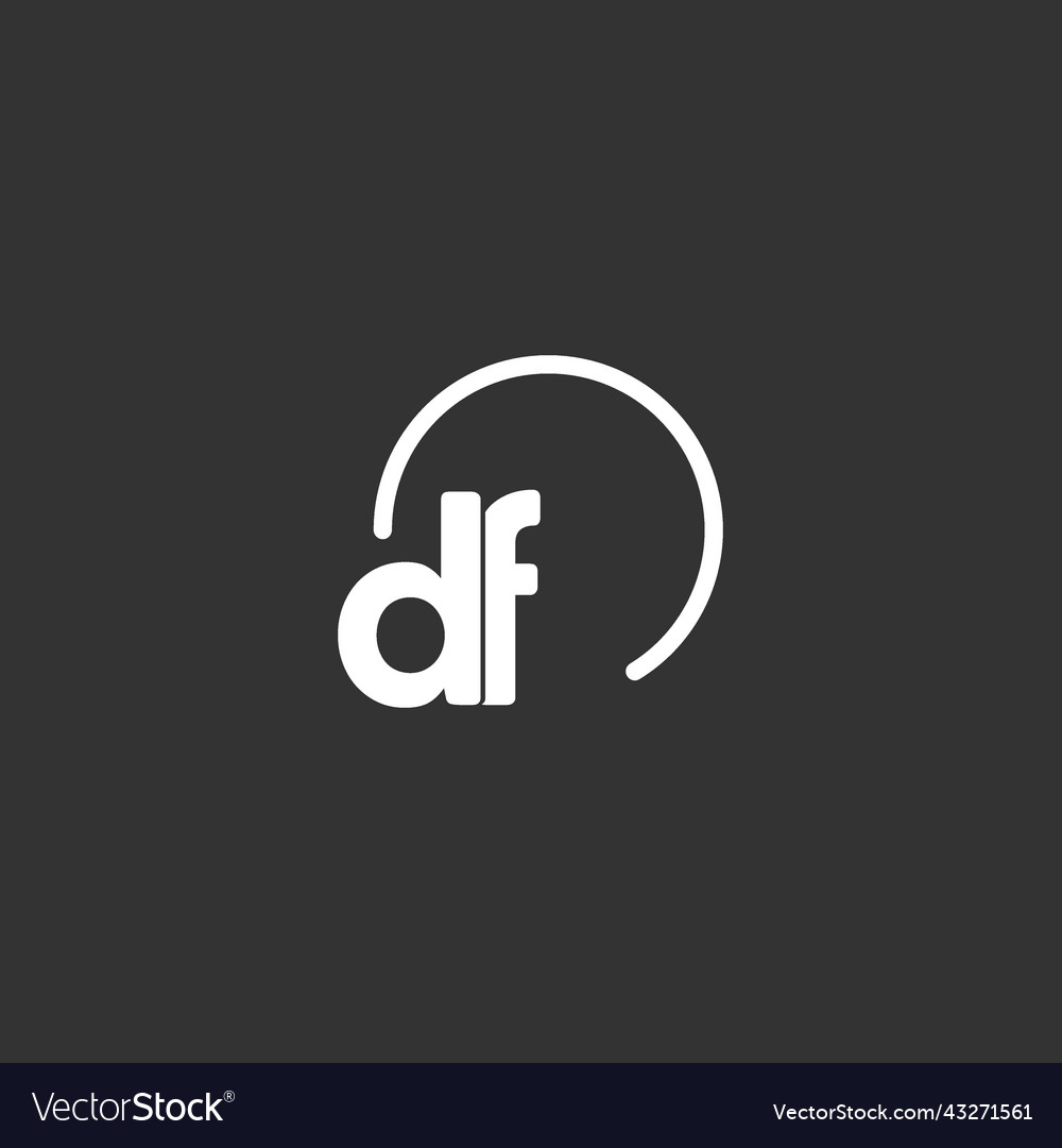 Df initial logo with rounded circle Royalty Free Vector