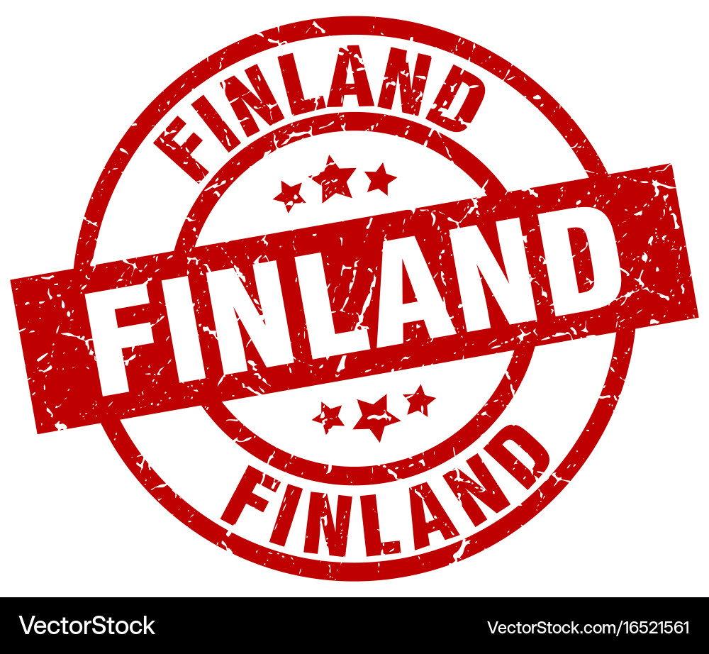 Finland red round grunge stamp Royalty Free Vector Image