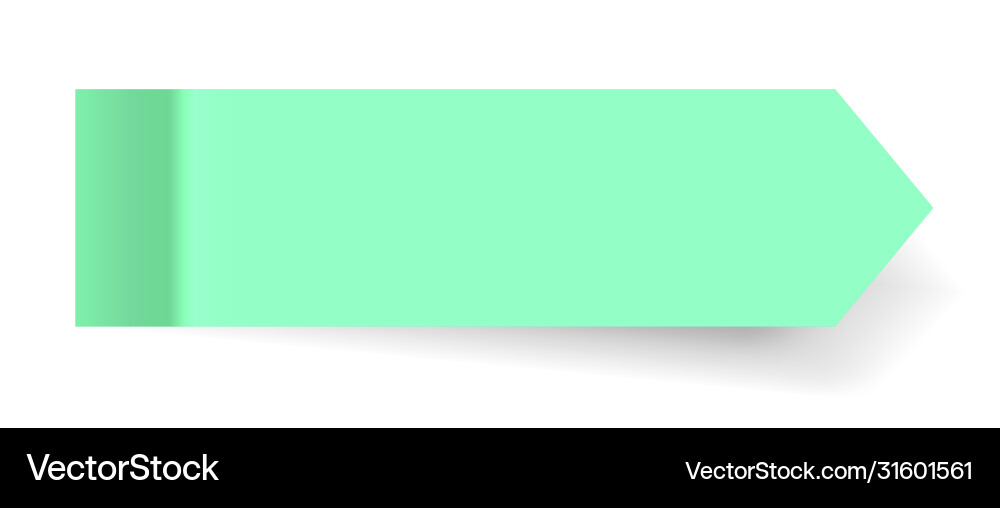 Green realistic horizontal paper sticker Vector Image