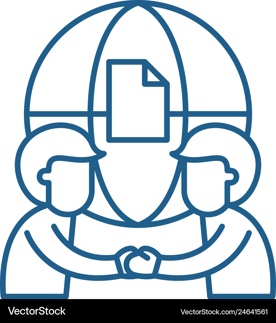 International partnership line icon concept Vector Image