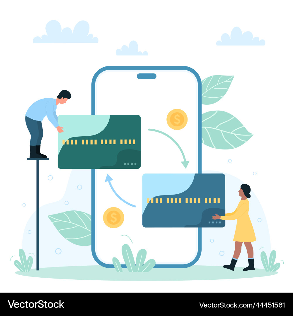 Online money transfer transaction service Vector Image