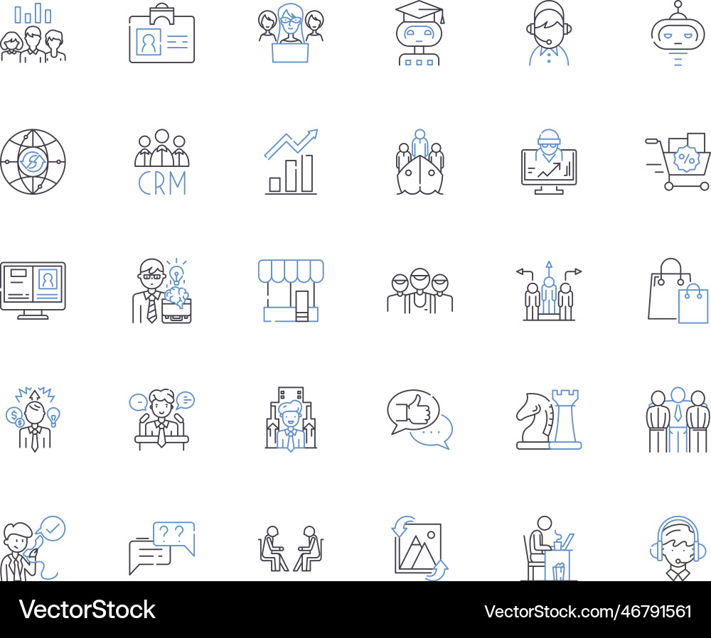 Personal success line icons collection Royalty Free Vector