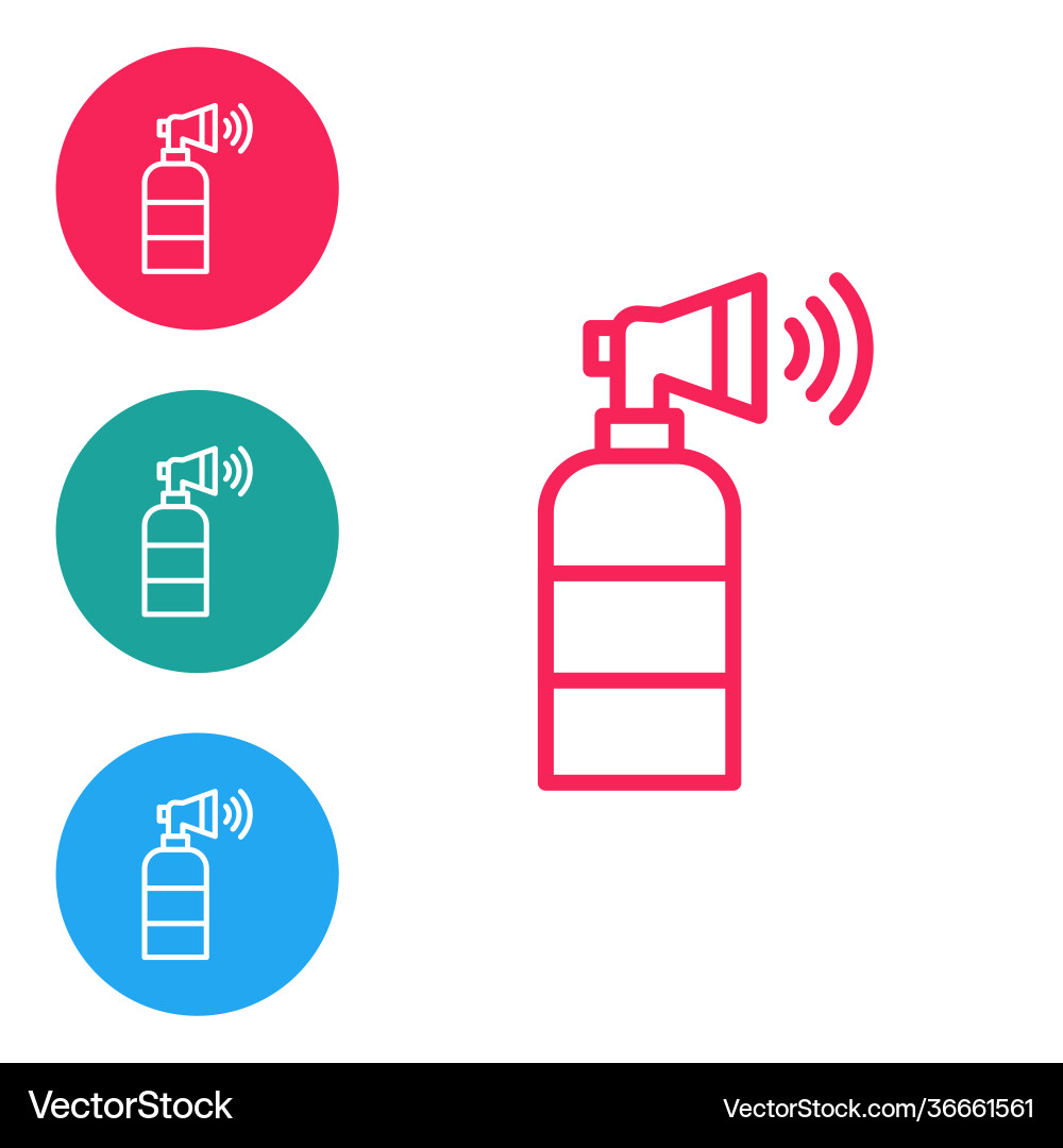 Red line air horn icon isolated on white Vector Image
