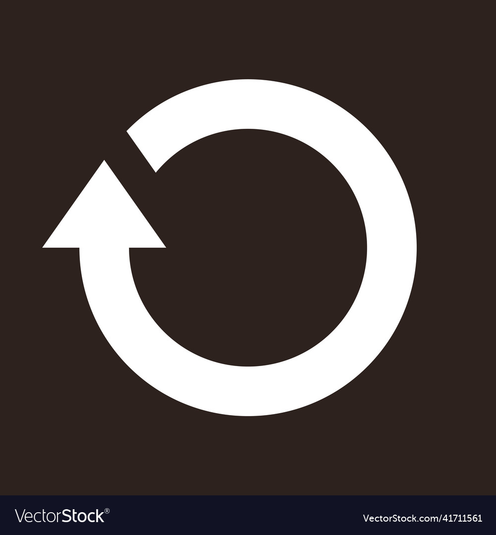 Repeat sign reload icon refresh loading reset Vector Image