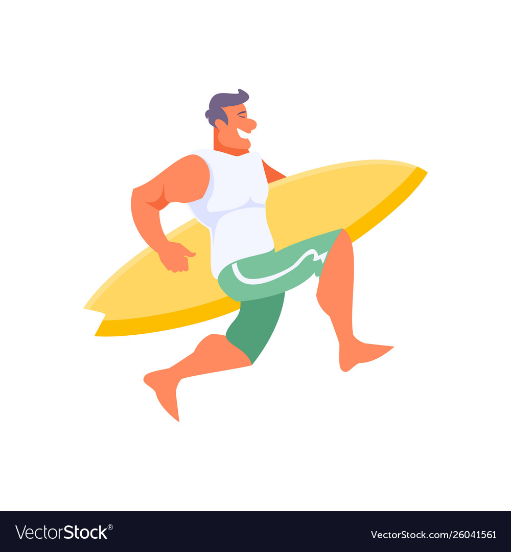 Running surfer Royalty Free Vector Image - VectorStock