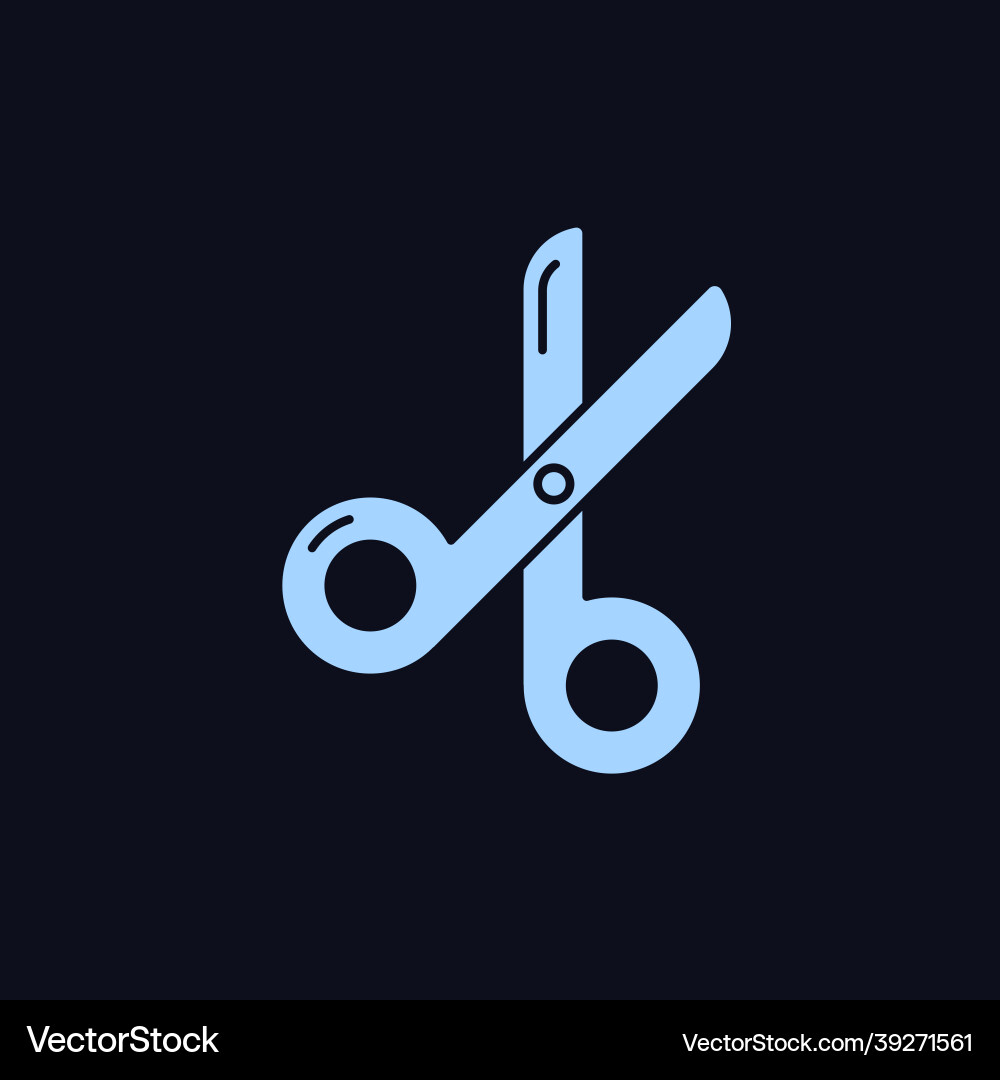 Scissors rgb color icon for dark theme Royalty Free Vector
