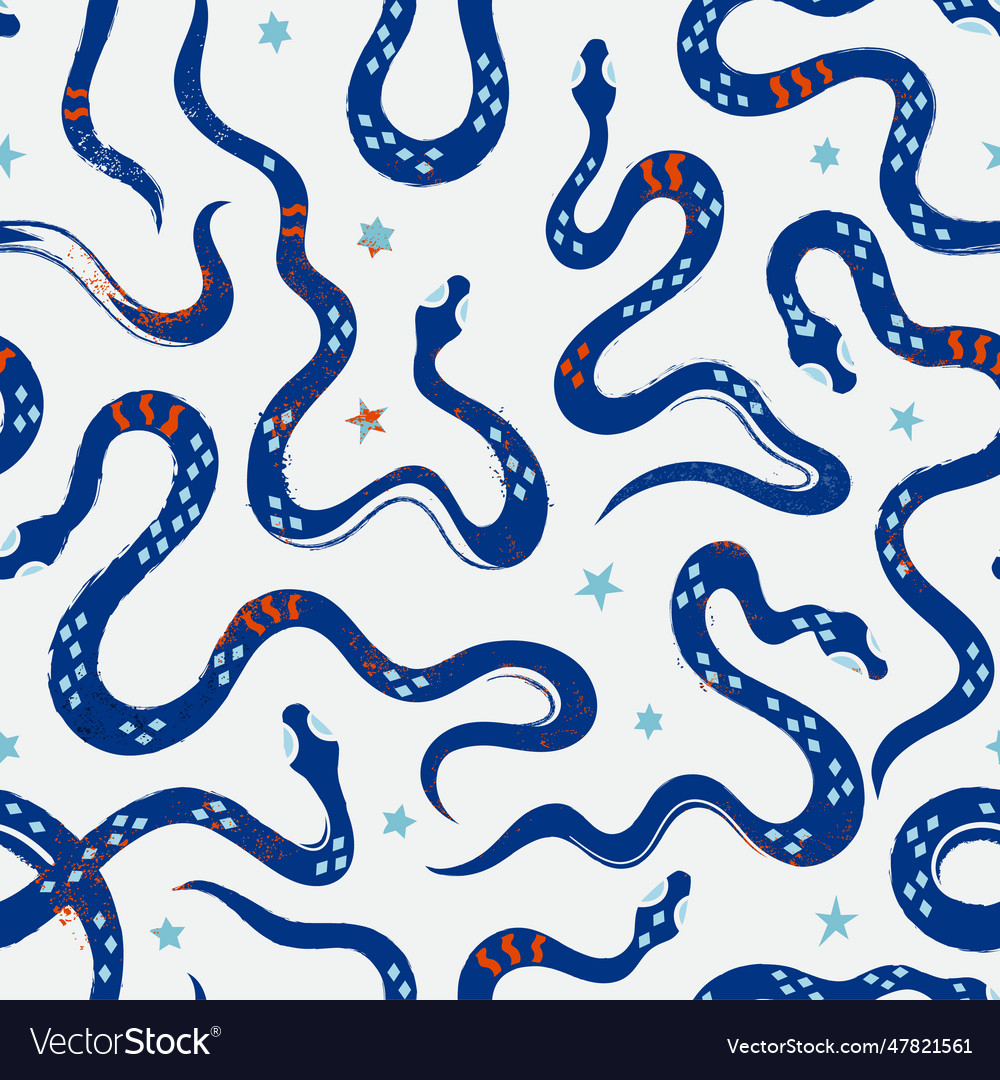 Seamlessethnic snake hand drawn pattern Royalty Free Vector