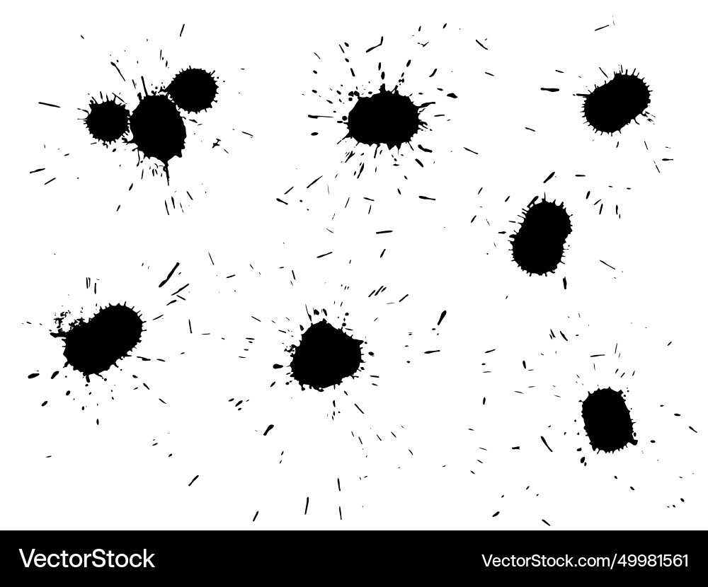 Set of black paint splashes abstract Royalty Free Vector