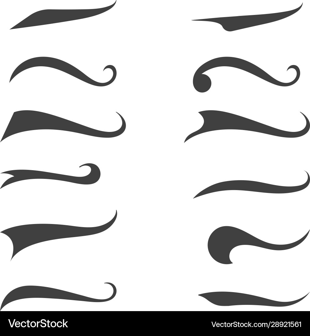 Swash and swooshes tails design Royalty Free Vector Image