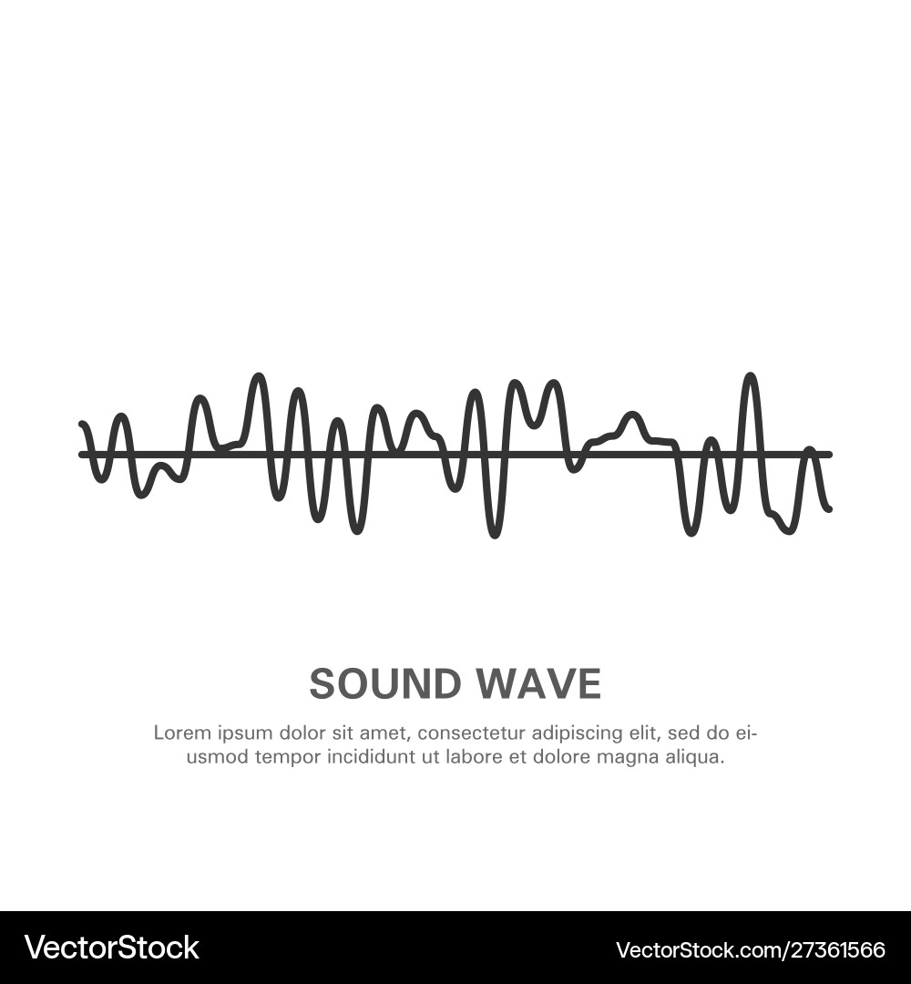 An isolated sound wave on a white Royalty Free Vector Image