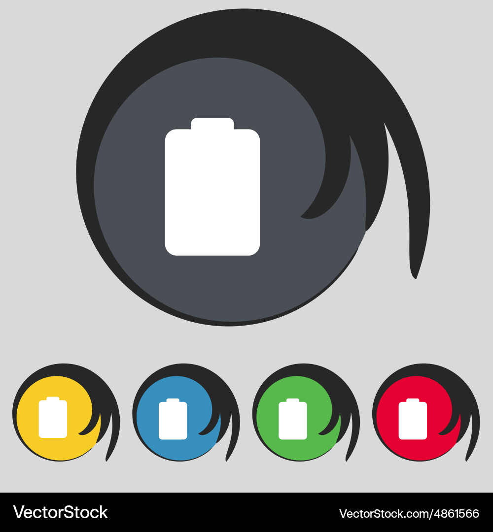 Battery empty low electricity icon sign symbol Vector Image