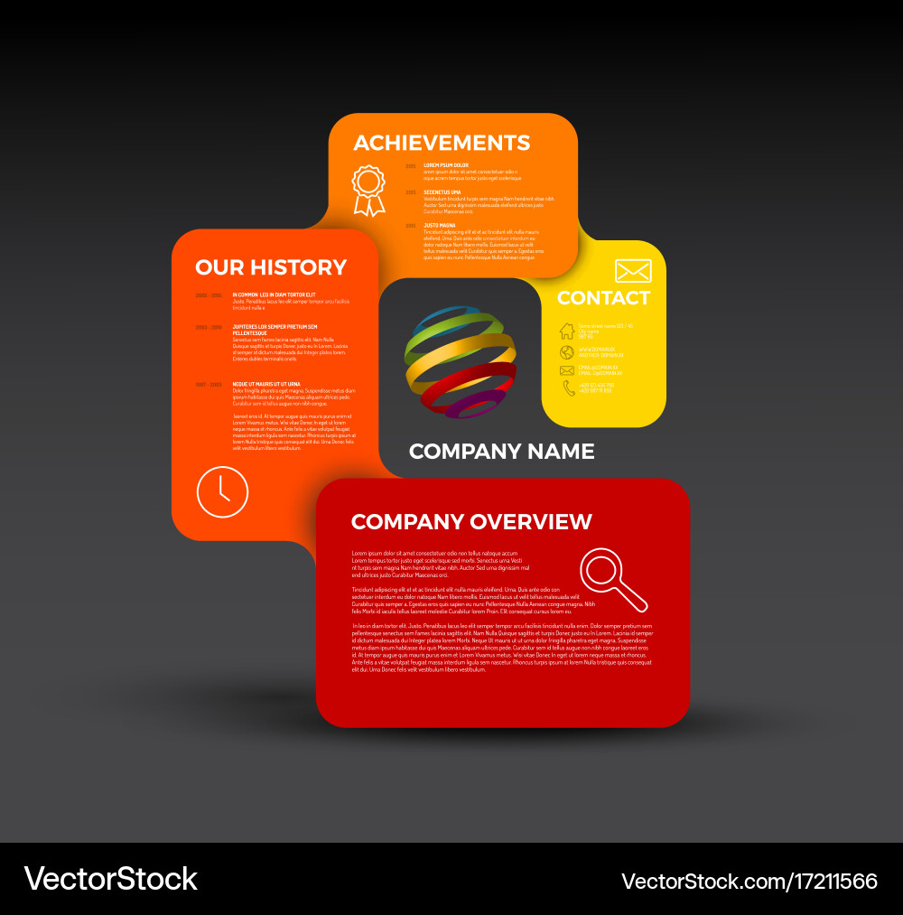 Company infographic overview design template Vector Image