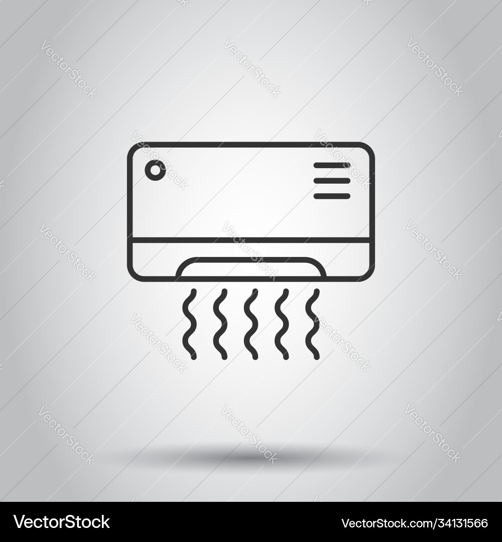 Conditioner icon in flat style cooler on white Vector Image