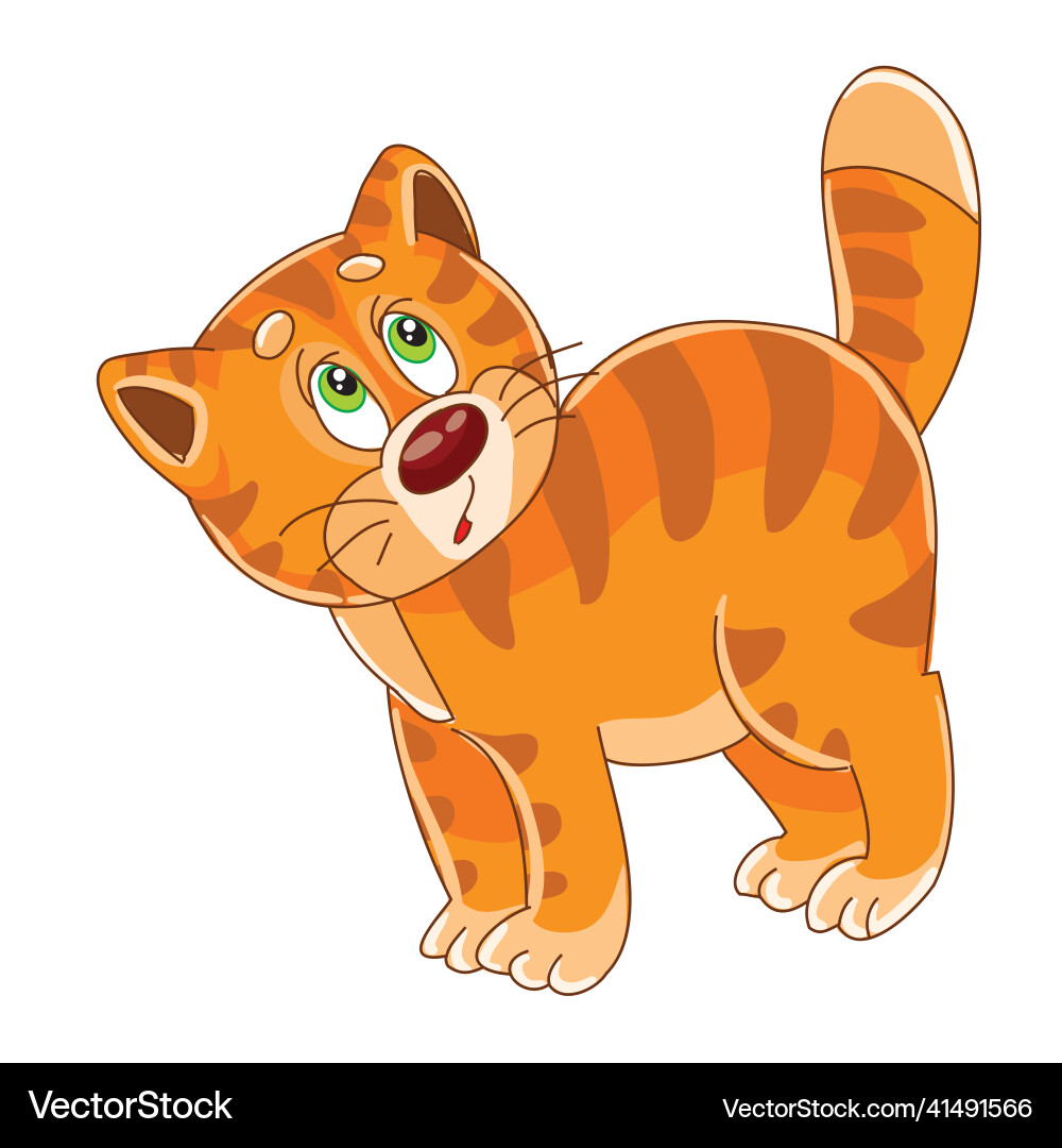 Cute ginger cat character cartoon isolated Vector Image