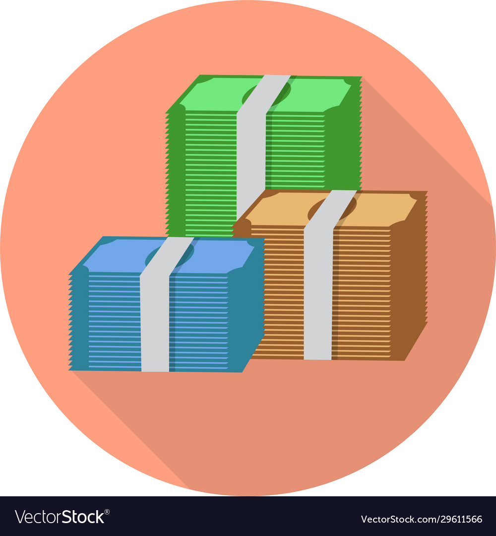 Flat stack banknotes icon Royalty Free Vector Image