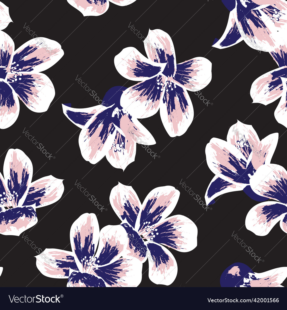 Floral brush strokes seamless pattern design Vector Image