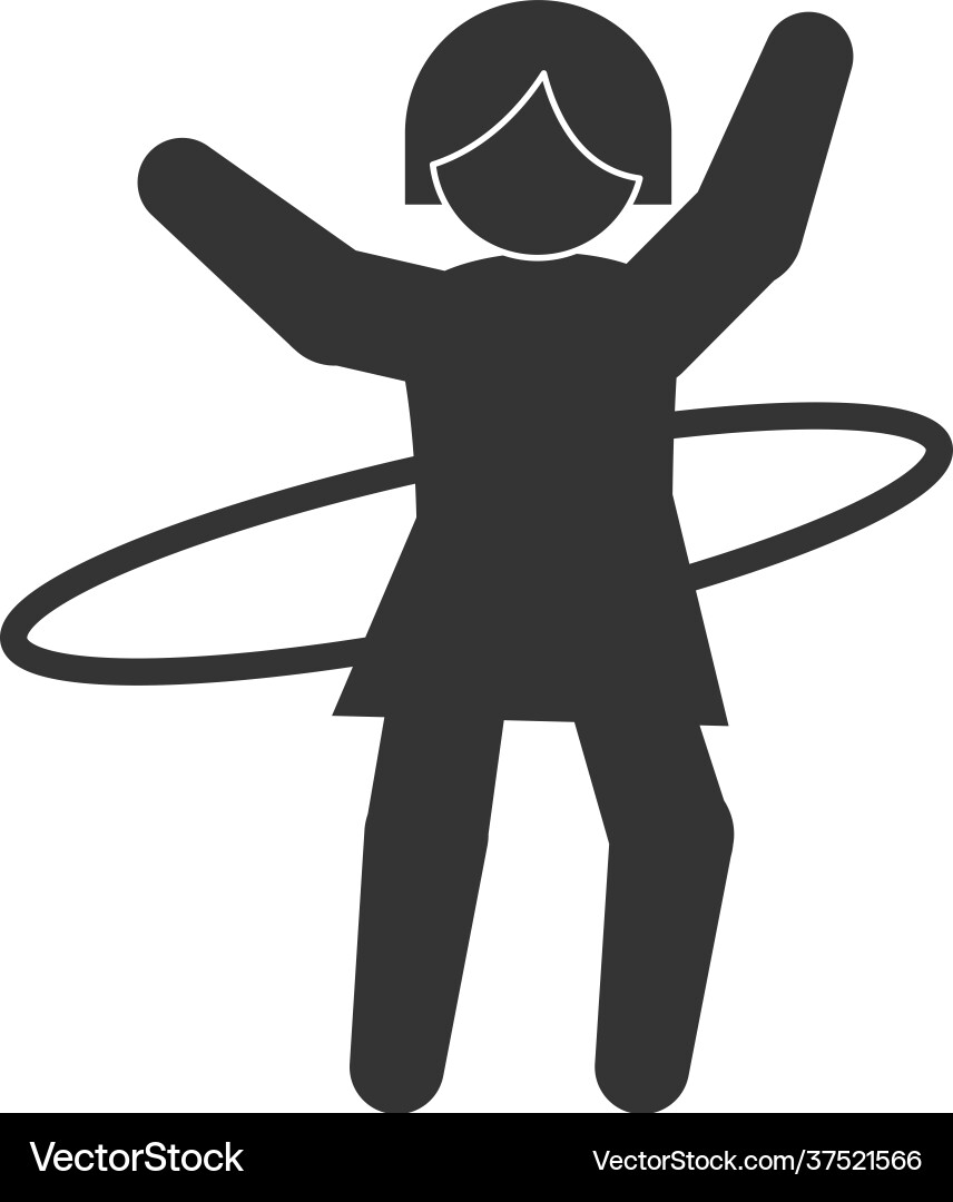 Girl hula hoop Royalty Free Vector Image - VectorStock