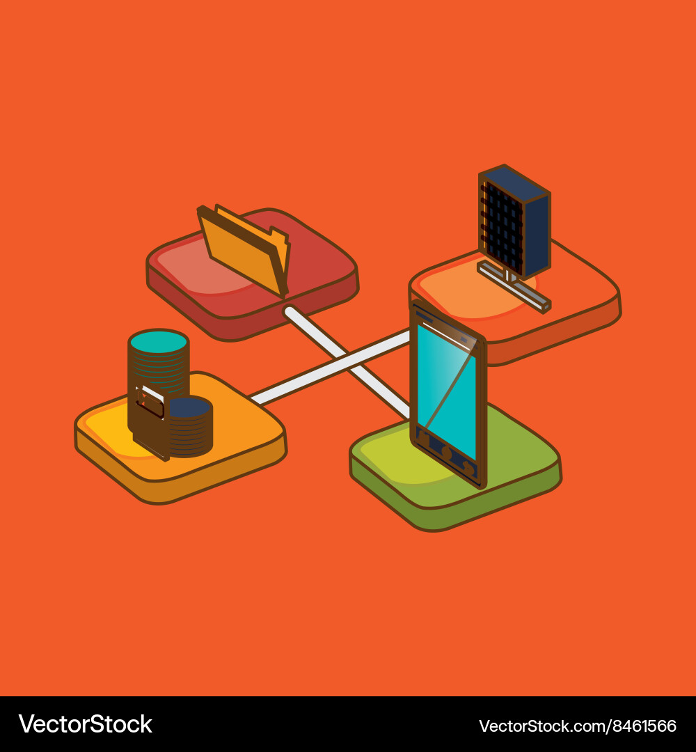 Icon of isometric smartphone design Royalty Free Vector