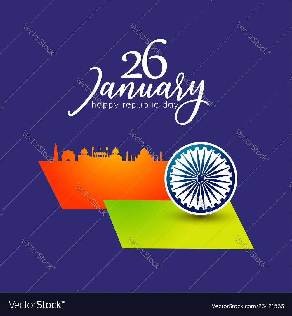 Indian republic day 26th january background Vector Image