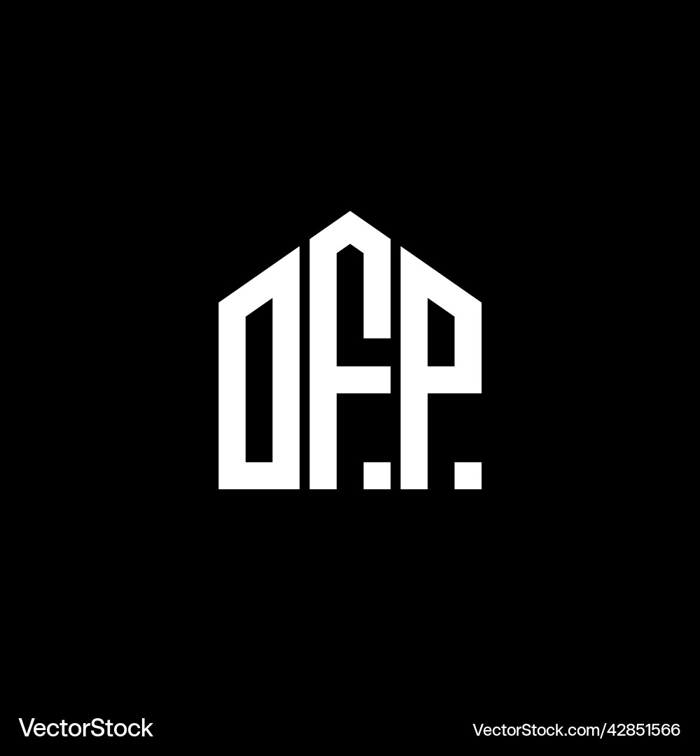 Ofp letter logo design on black background Vector Image