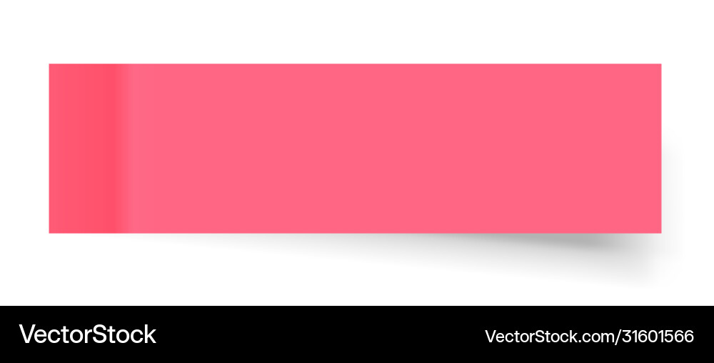 Pink realistic horizontal paper sticker Royalty Free Vector