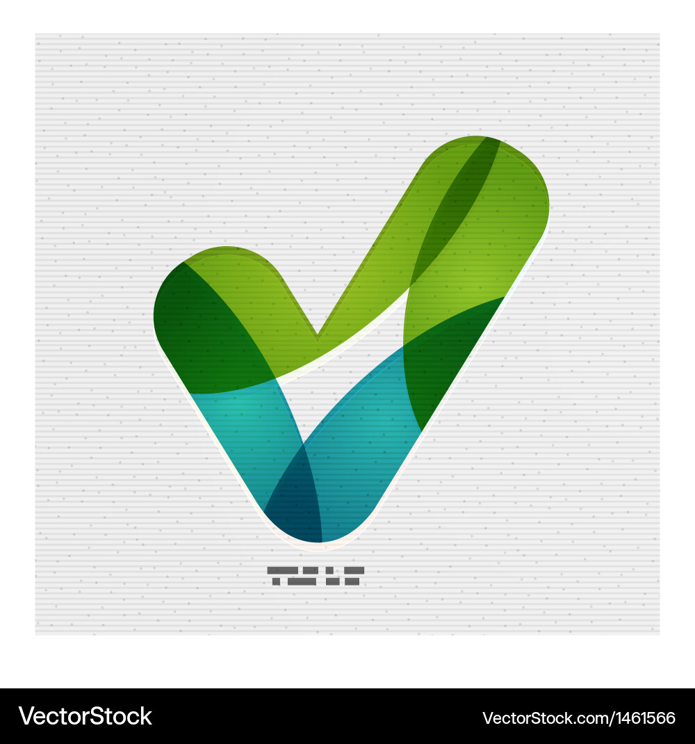 Positive checkmark tick on paper design Royalty Free Vector