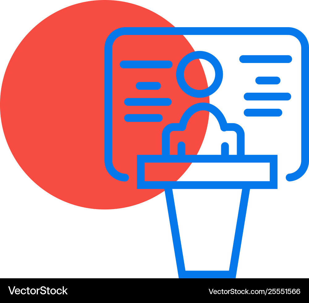 Presentation icon- business man with blackboard Vector Image