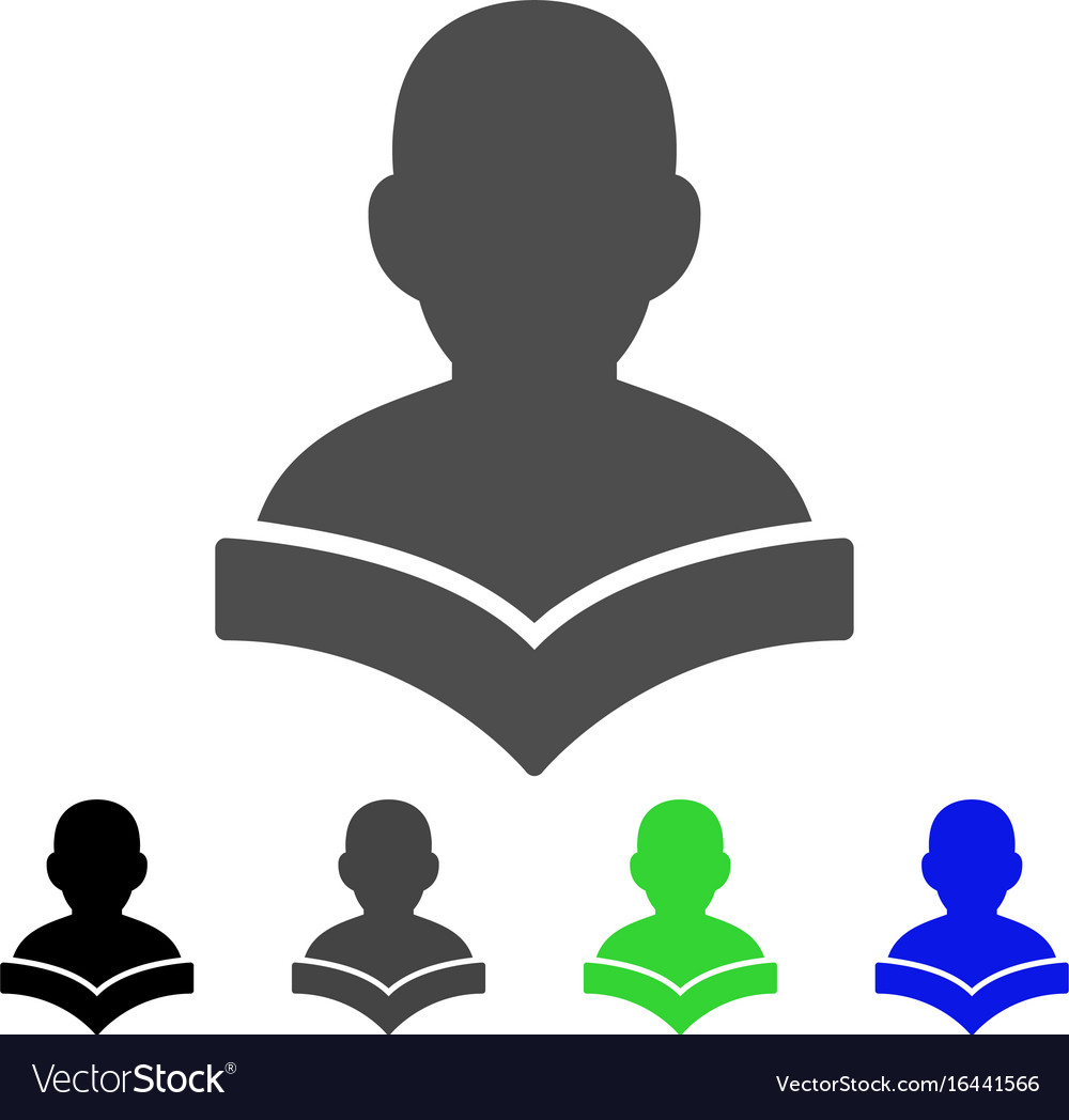 Reader student flat icon Royalty Free Vector Image