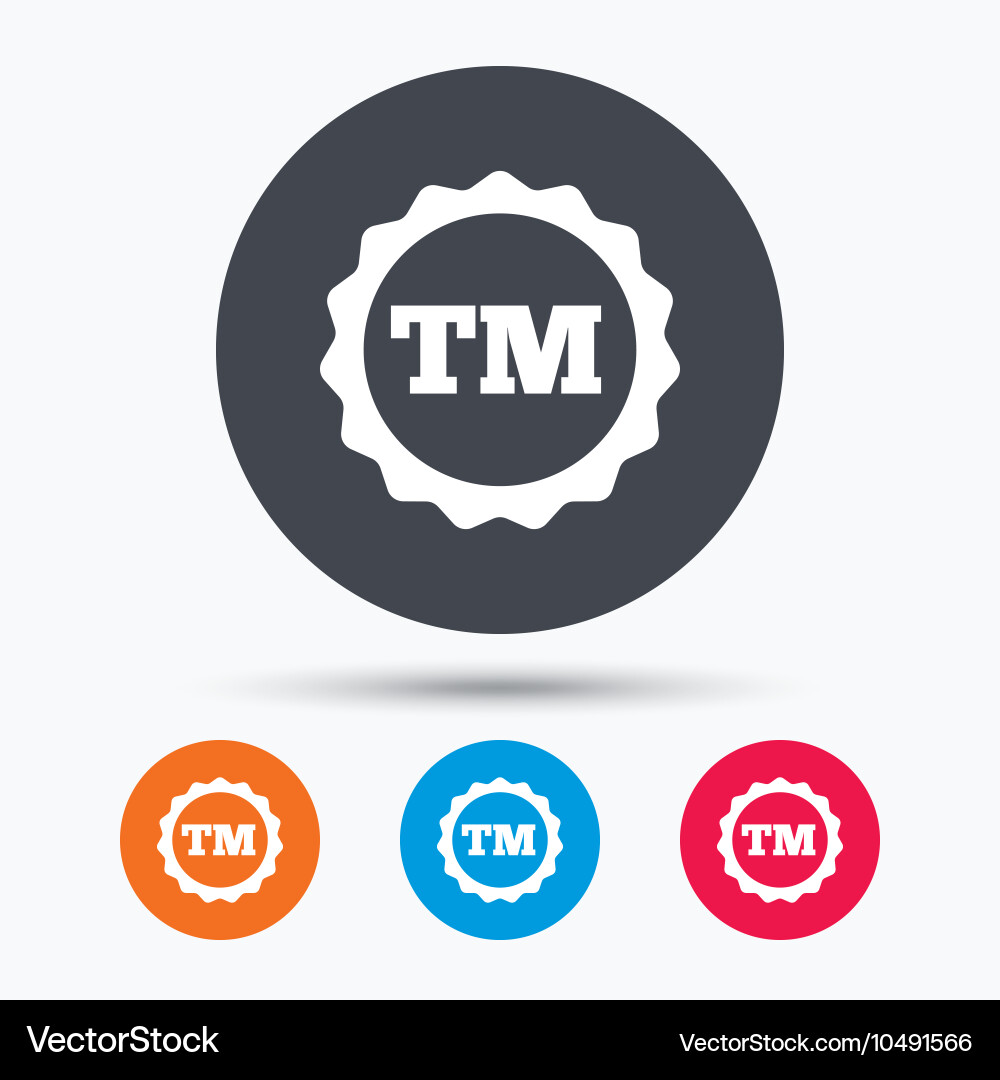 Registered tm trademark icon intellectual work Vector Image
