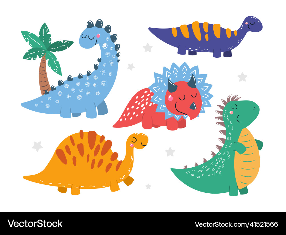 Set of dinosaurs Royalty Free Vector Image - VectorStock