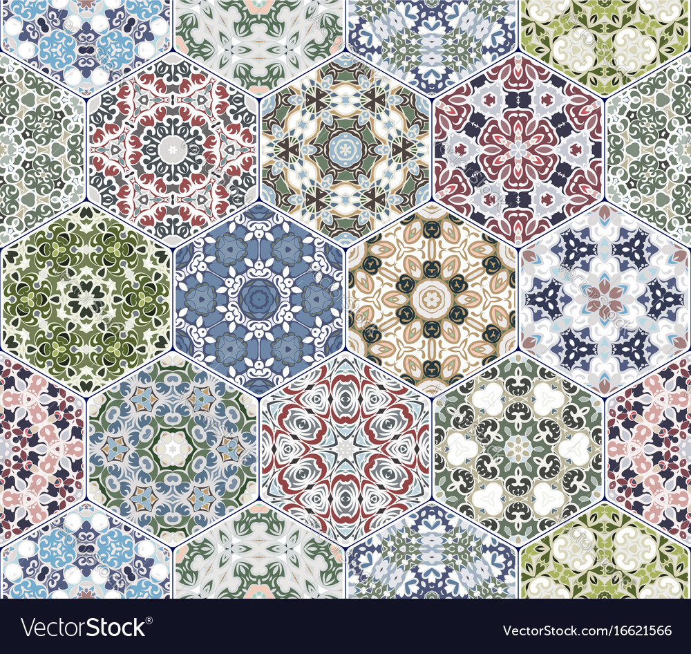 Set of hexagonal patterns Royalty Free Vector Image